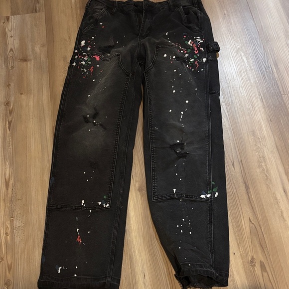 Jeans | Black Paint Splatter Cargo Pants | Poshmark